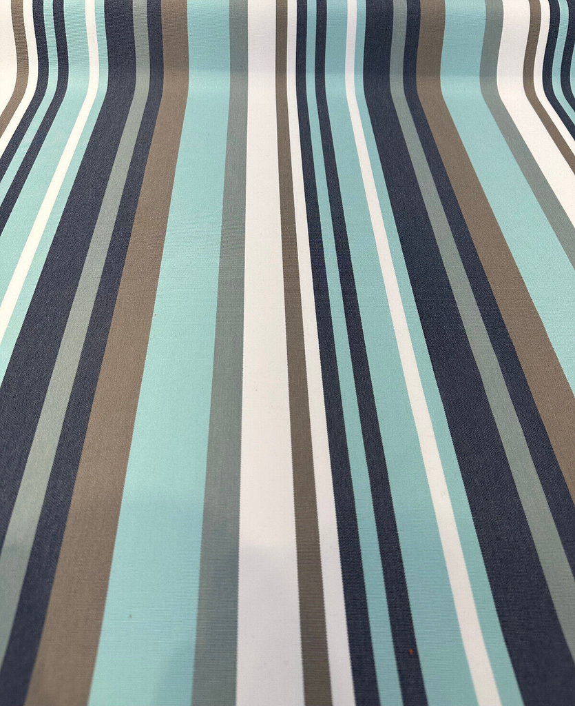 Sunbrella Helena Mist Blue Stripe Upholstery Outdoor Fabric By the yar ...