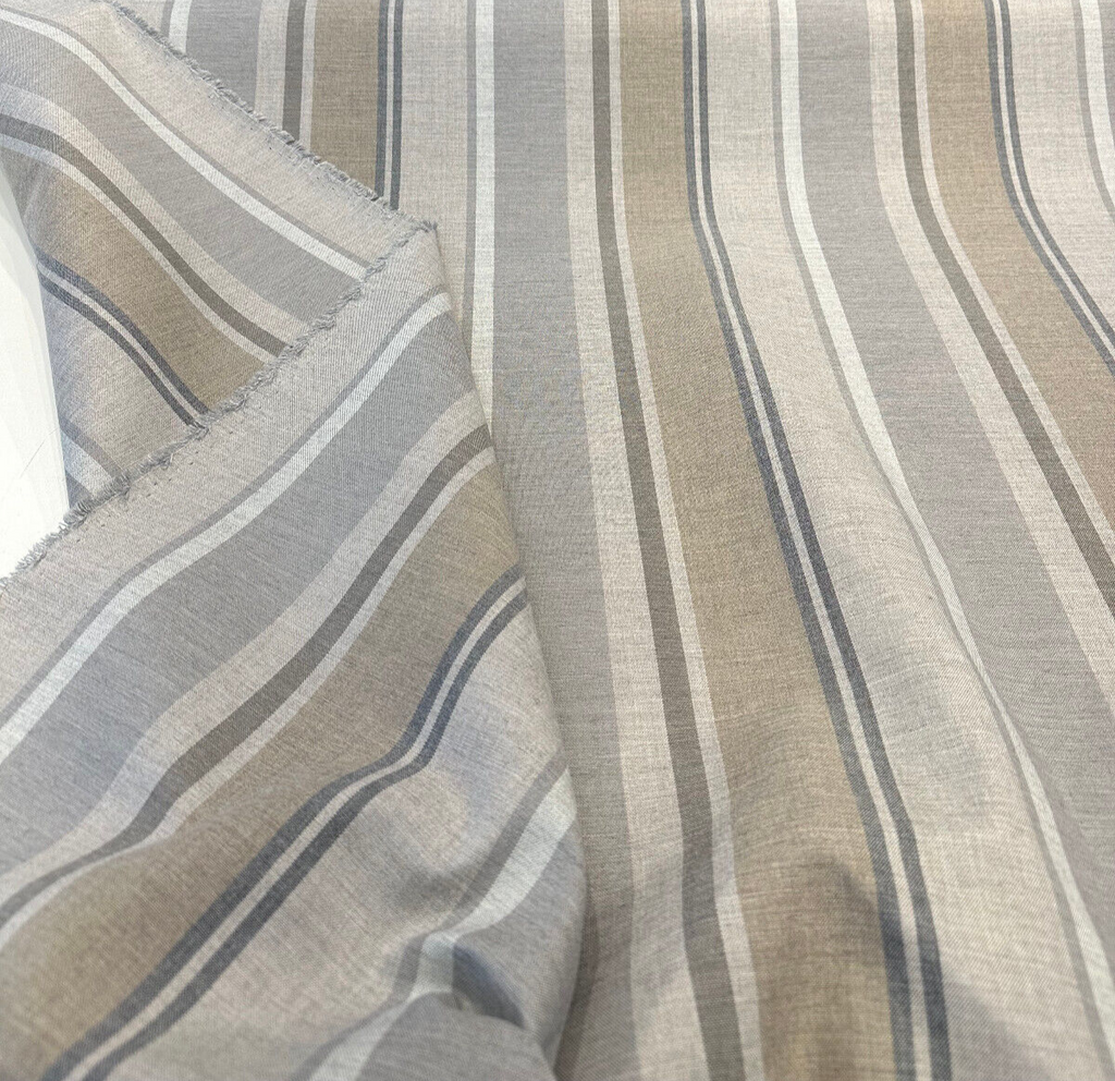 Sunbrella Trusted Fog Gray Stripe Upholstery Outdoor Fabric By the yar ...