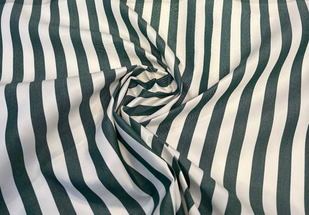 Sunbrella Stripe Mason Forest Green Outdoor Upholstery Fabric By the y ...