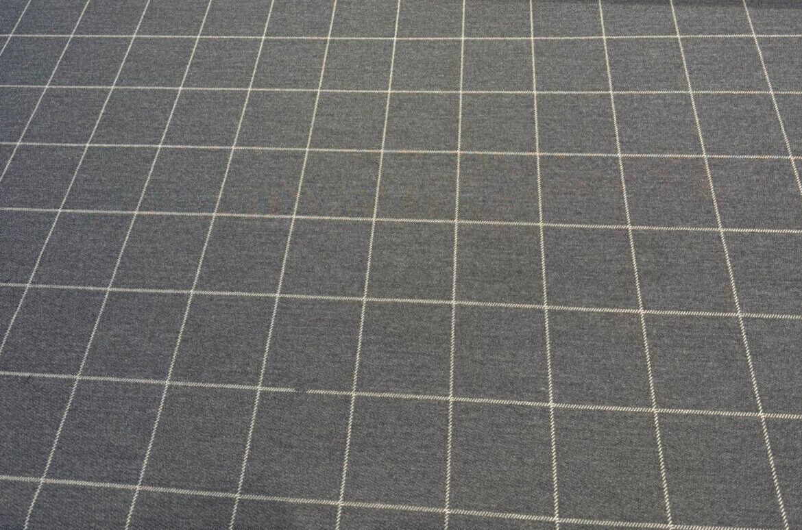 Sunbrella Plaid Wentworth Charcoal Outdoor Performance Fabric By the y ...