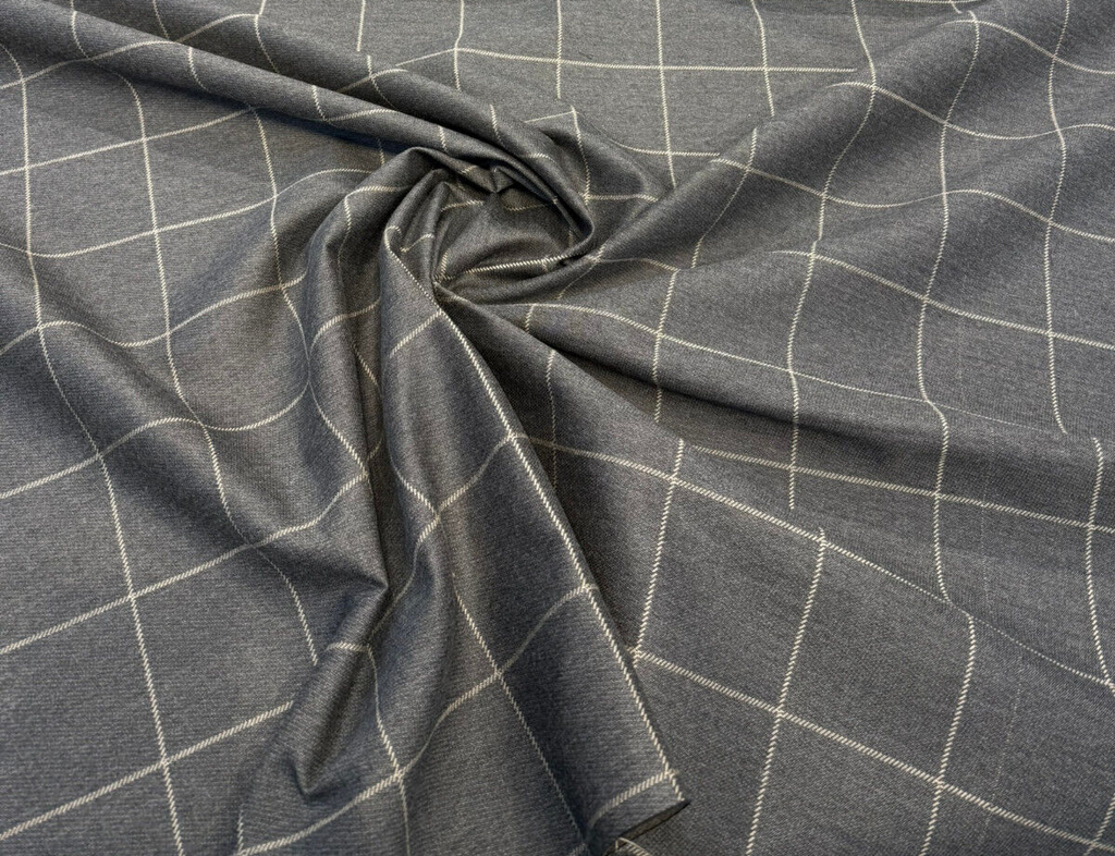 Sunbrella Plaid Wentworth Charcoal Outdoor Performance Fabric By the y ...