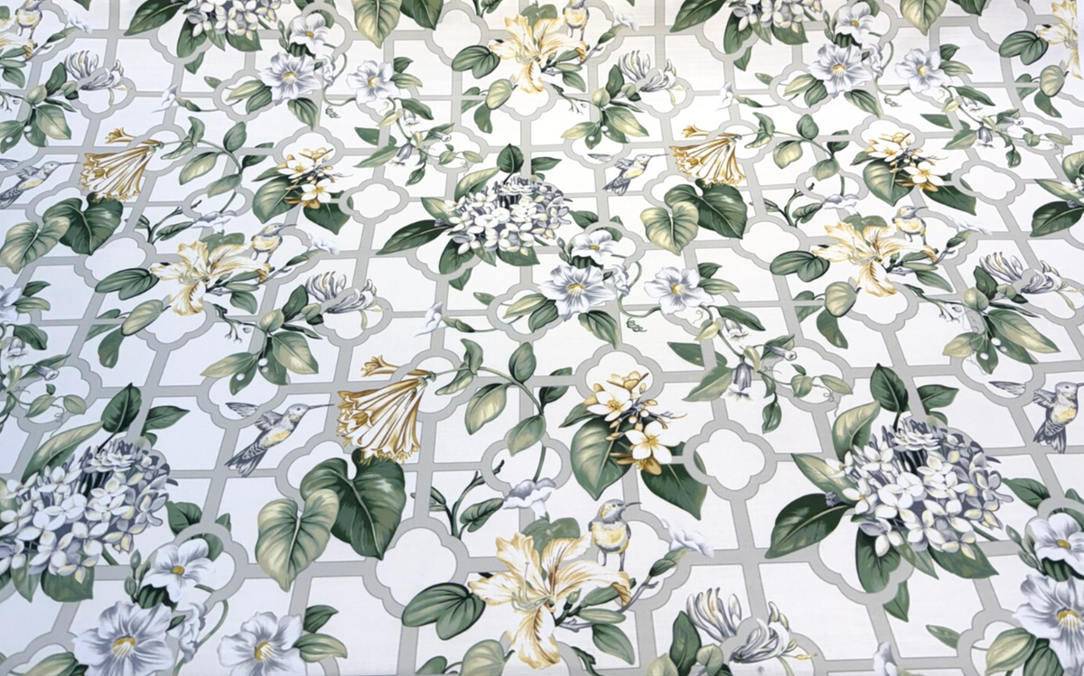Waverly Treillage Floral Green Garden Drapery Upholstery Fabric By the ...