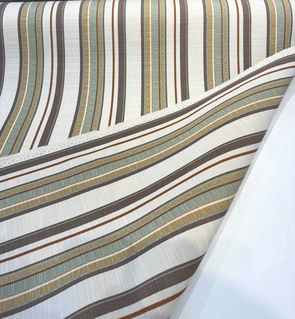 Sunbrella Stripe Carnegie Willow Performance Outdoor Fabric By the yar ...
