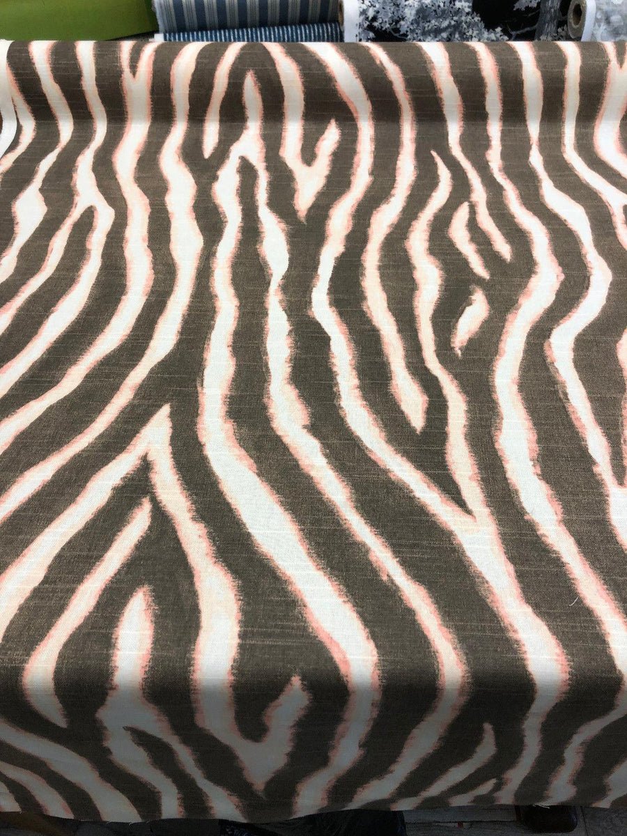 Zany Zebra Blush Drapery Upholstery Ronnie Gold Home Accent Fabric By ...