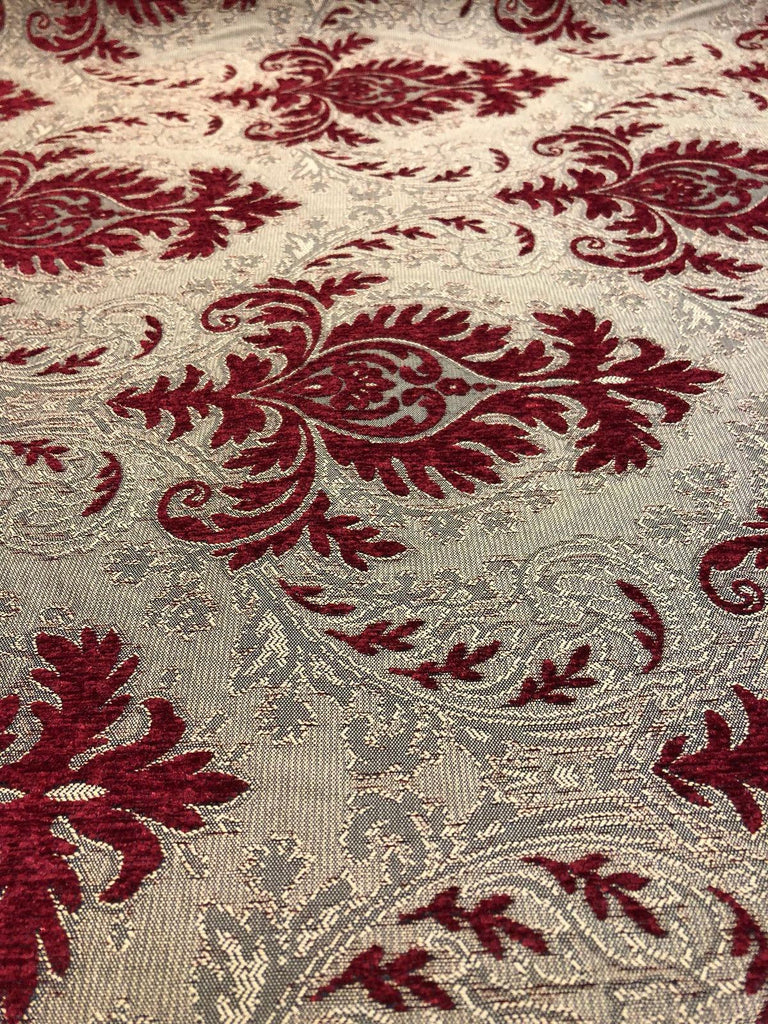 Sabrina Ruby Damask Fabric Chenille upholstery Fabric sofa chair ...