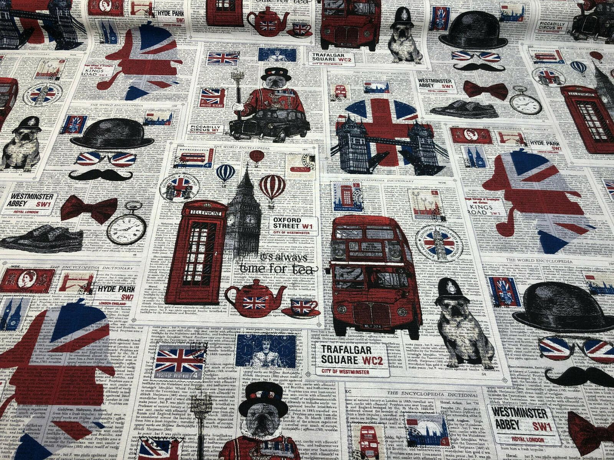 British Westminster Abbey London Cotton Drapery Upholstery Fabric by t ...