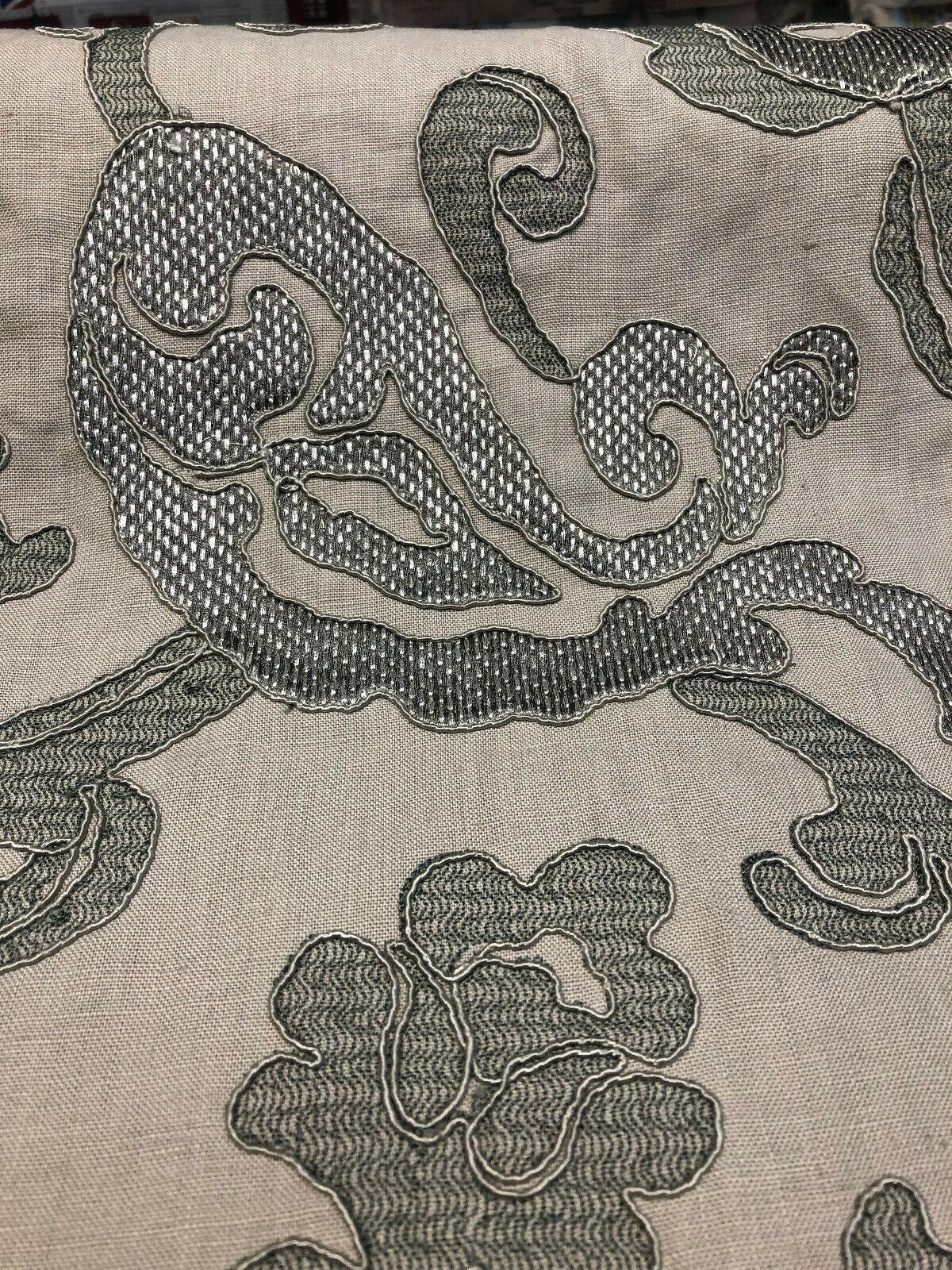 Fabricut Victoria Stingray Embroidered Linen Fabric by the yard ...