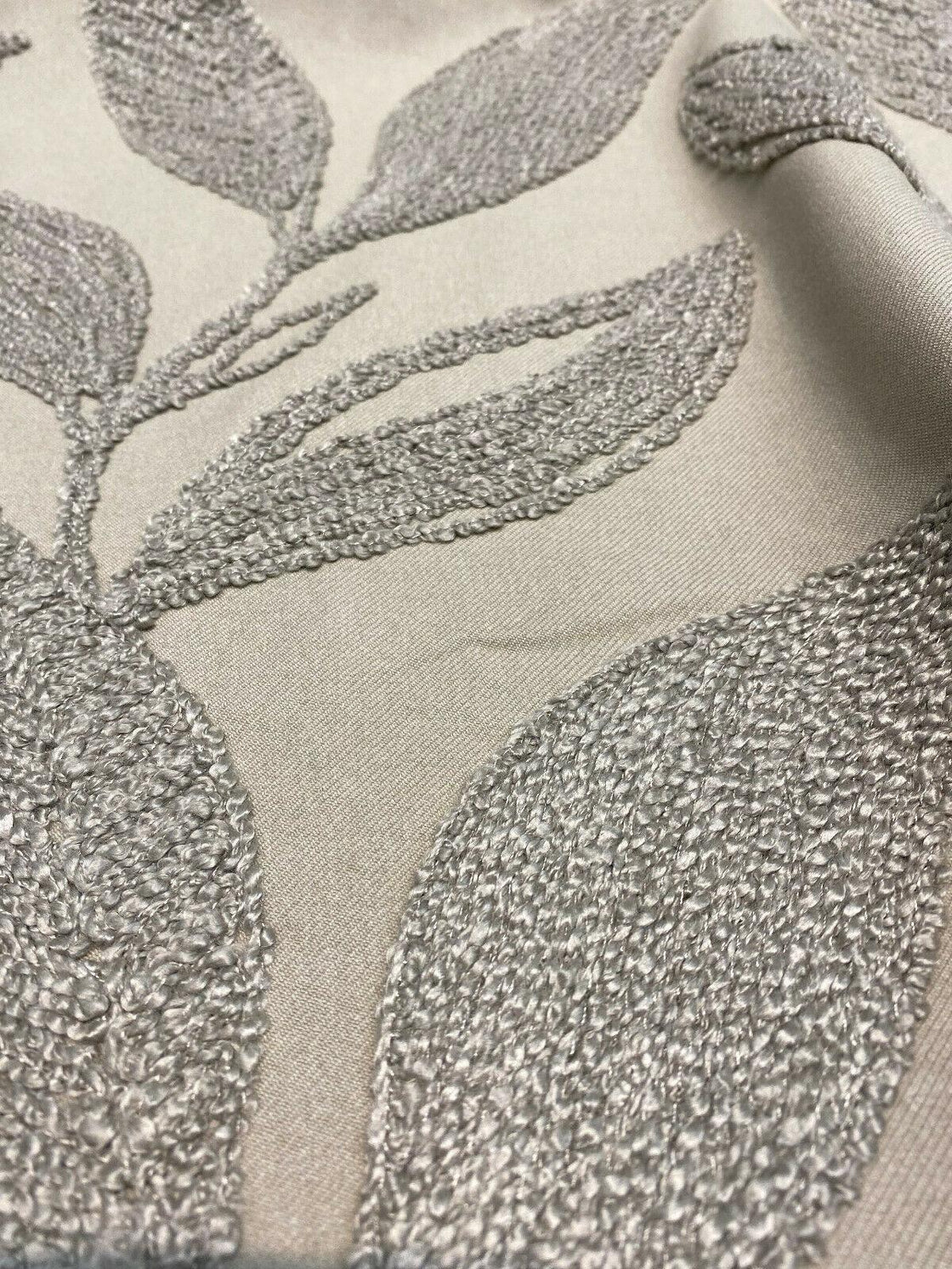 Valiant Dillon Natural Taupe Embroidered Crewel Fabric By The Yard ...