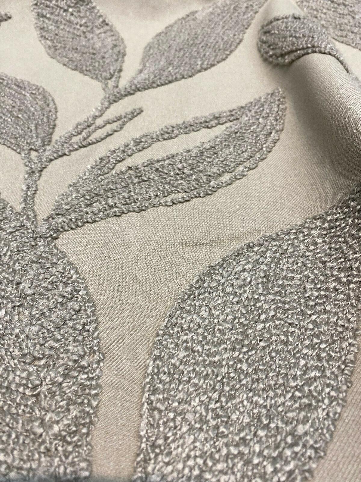 Valiant Dillon Natural Taupe Embroidered Crewel Fabric By The Yard ...