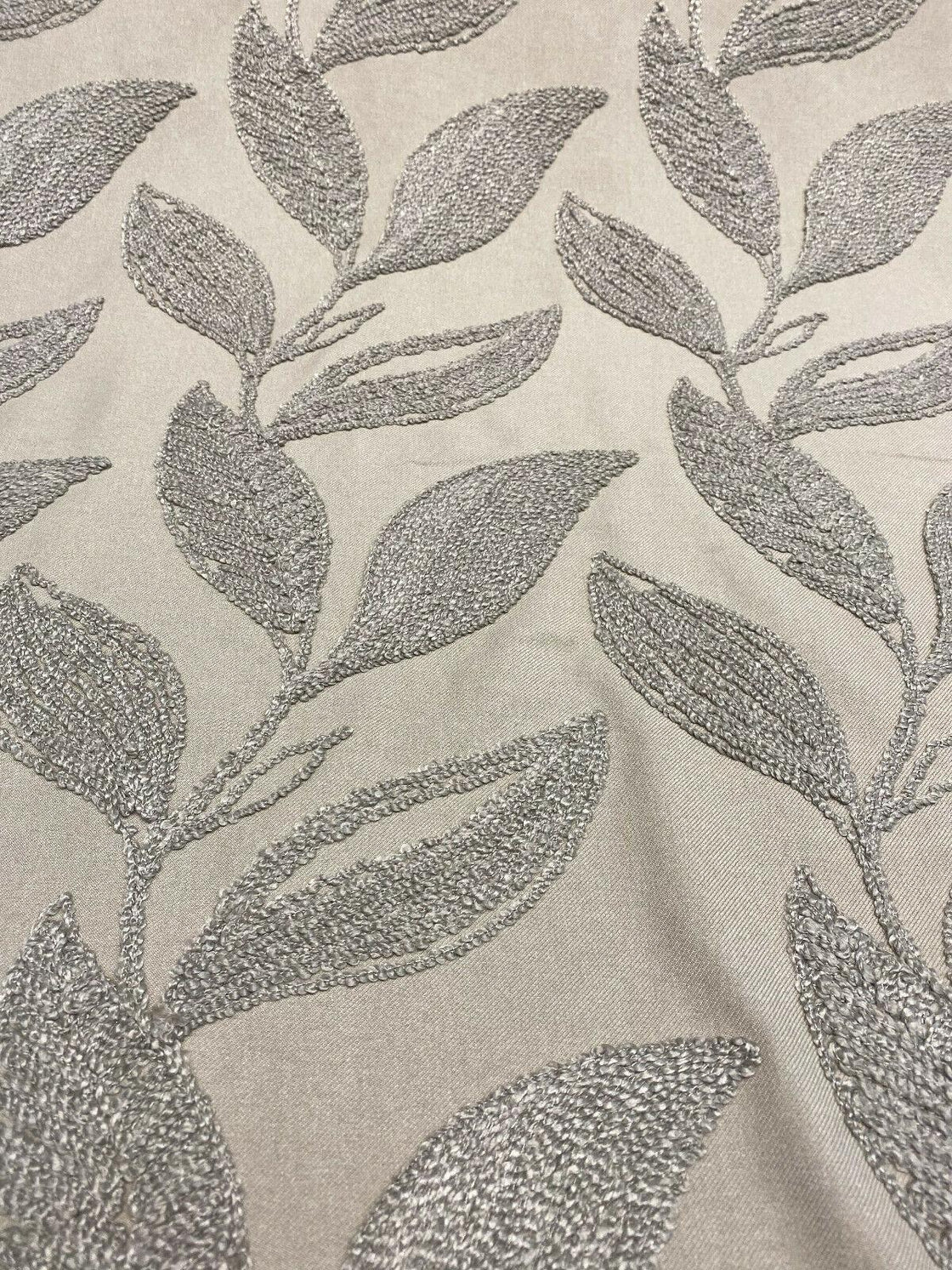 Valiant Dillon Natural Taupe Embroidered Crewel Fabric By The Yard ...