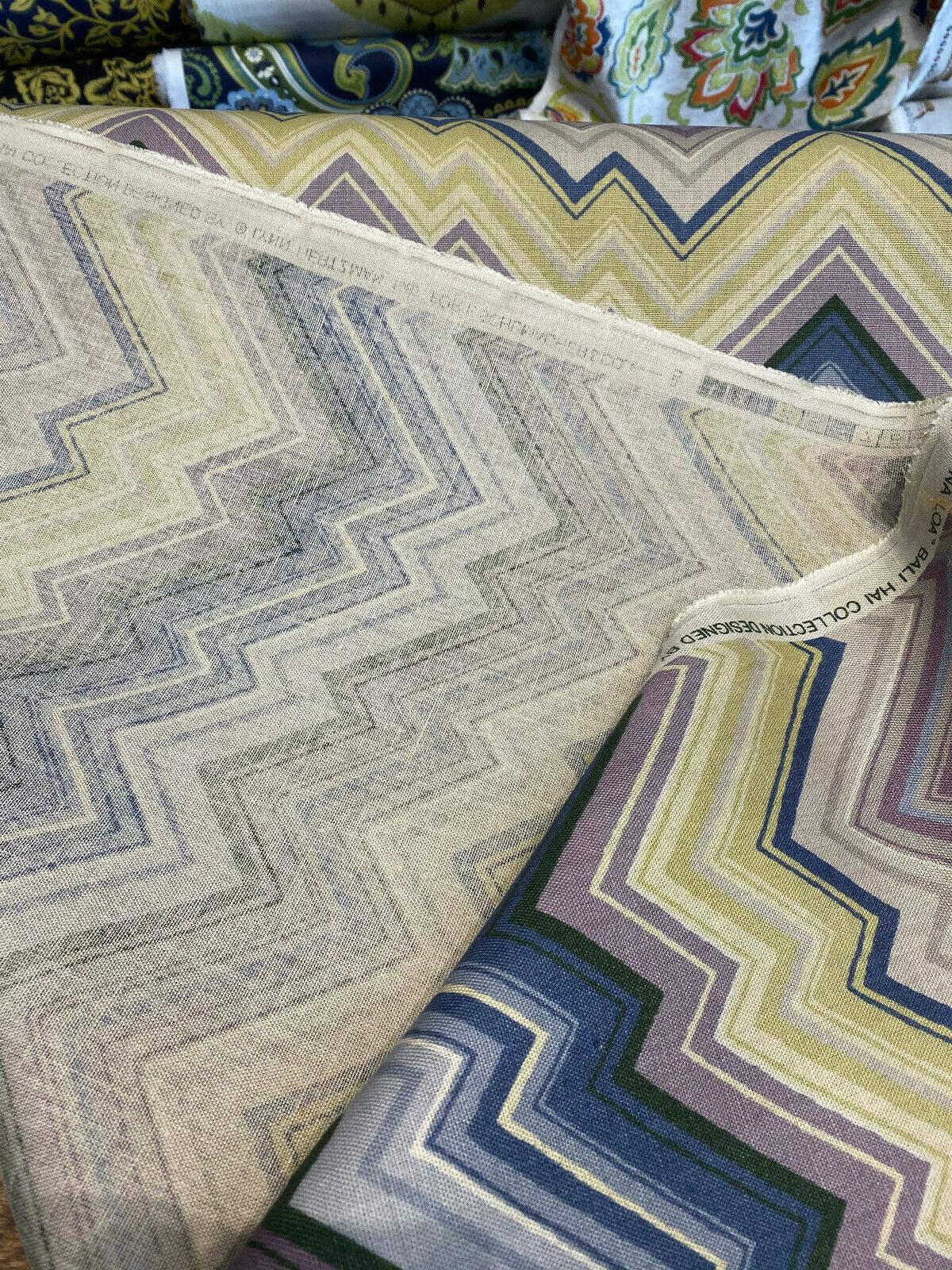 Mauna Loa Bali Hai Lynn Hertzman Schumacher Vintage Chevron Fabric By ...