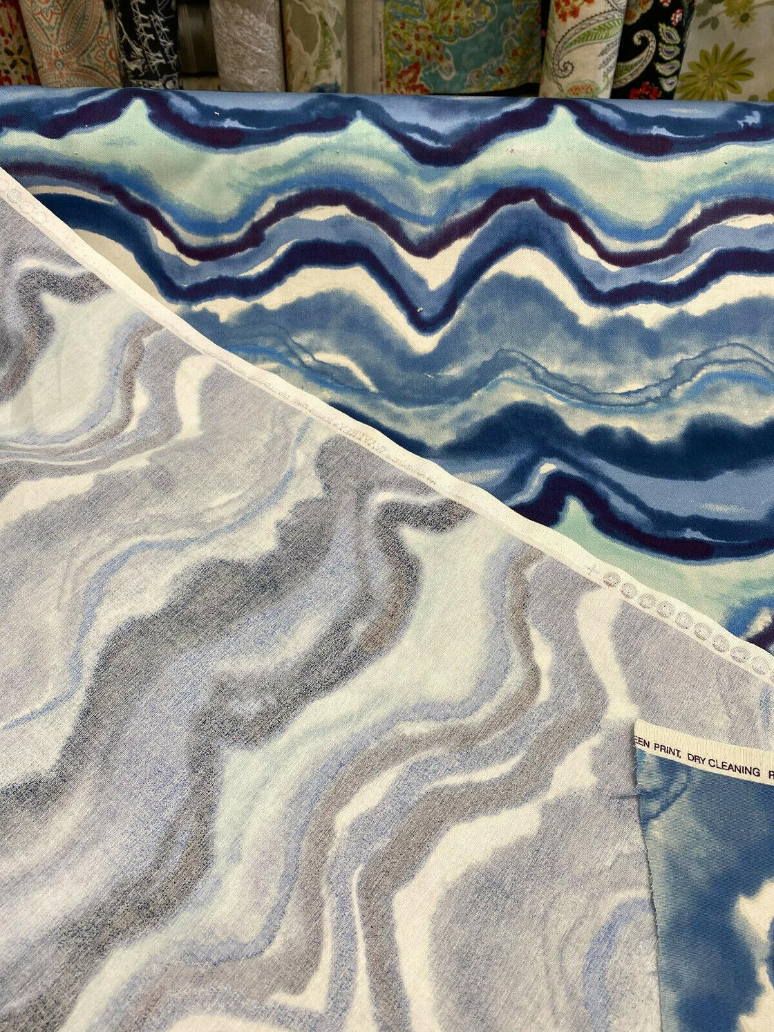 Waverly In Layers Wavy Blue Lapis Fabric By the Yard – Affordable Home ...
