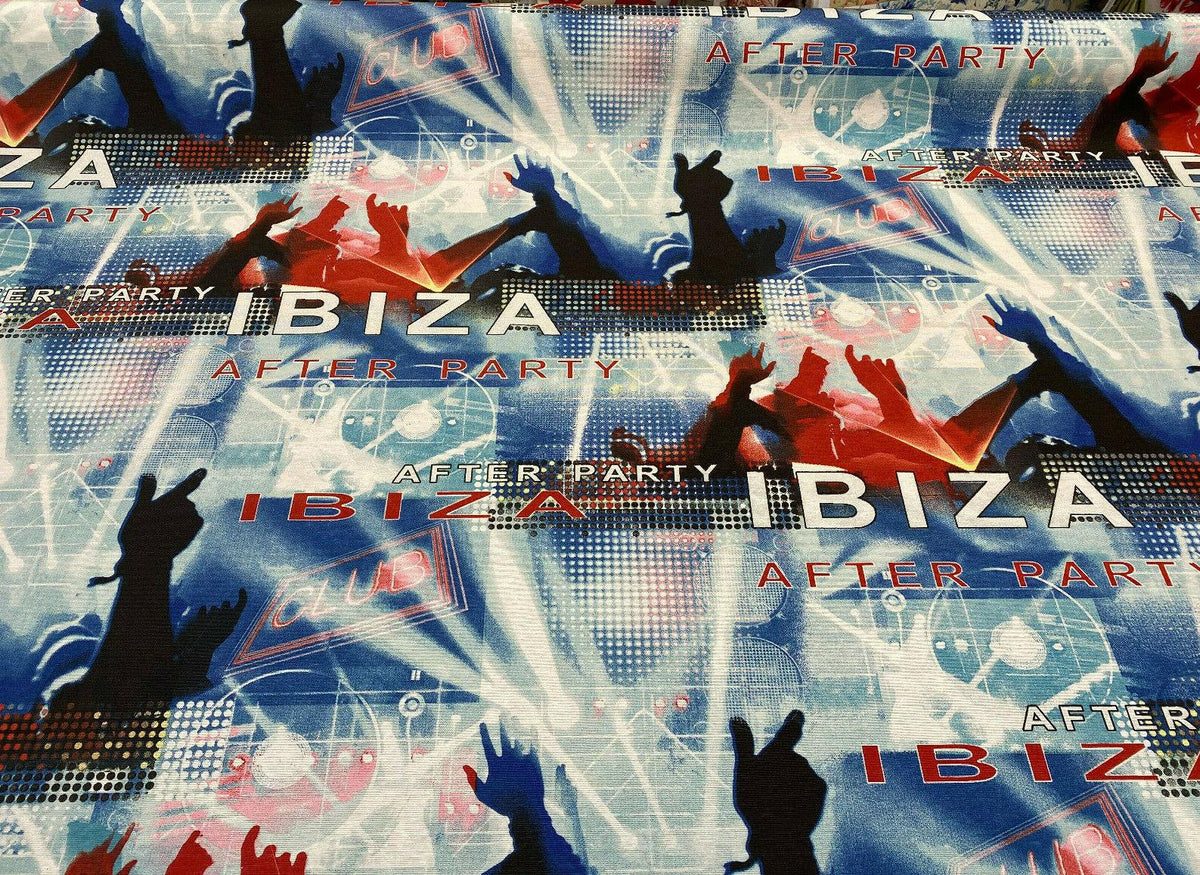 Ibiza Party Night Club Cotton Drapery Upholstery Fabric by the yard ...