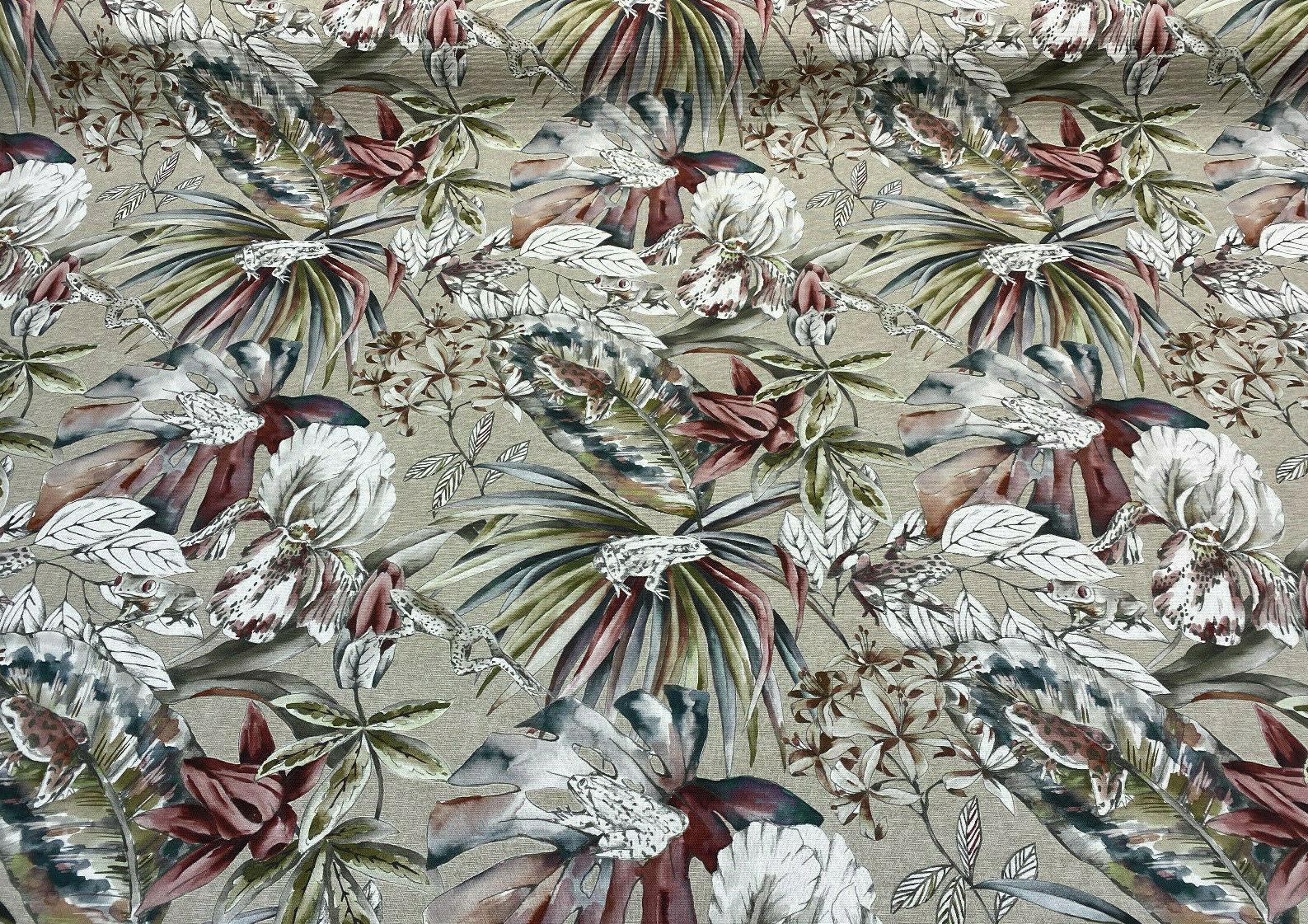 Ainara Frogs Leaves Rainforest Drapery Upholstery Vilber Fabric ...