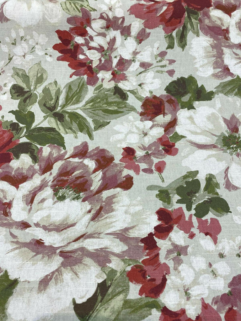 Lumi Floral Vintage Garden Cotton Drapery Upholstery Fabric by the yar ...