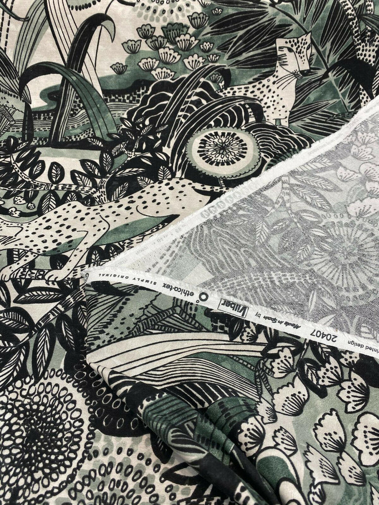 Jungle Toile Green Forest Drapery Upholstery Multipurpose Fabric by th ...