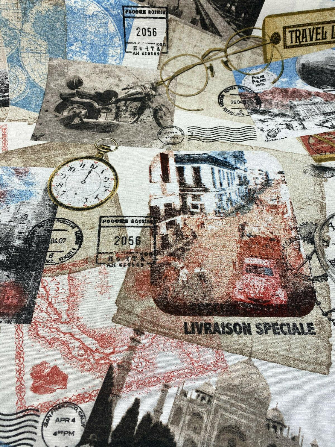Travel Eiffel Tower Taj Mahal Sydney Drapery Upholstery Fabric By The ...