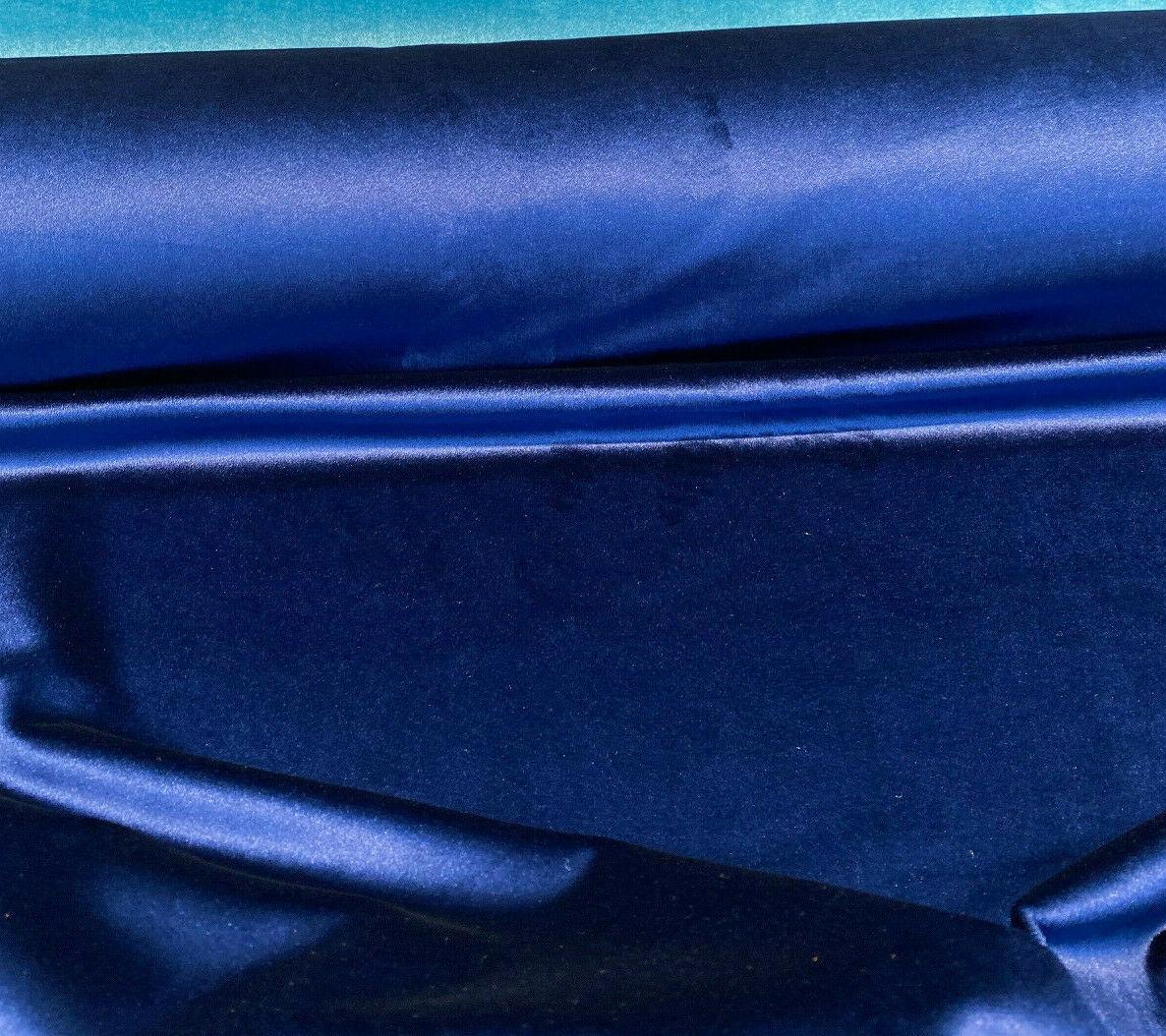 Navy Blue Exclusive Velveteen Velvet Drapery Upholstery Fabric by the ...
