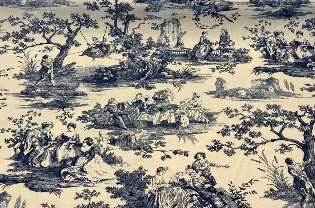 Waverly Toile Idyllic Days Blue Sapphire Fabric by the yard ...