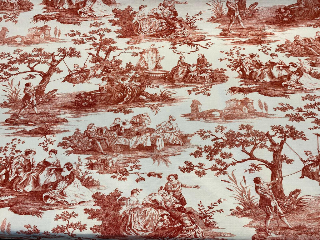Waverly Toile Idyllic Days Red Amaryllis Fabric by the yard ...