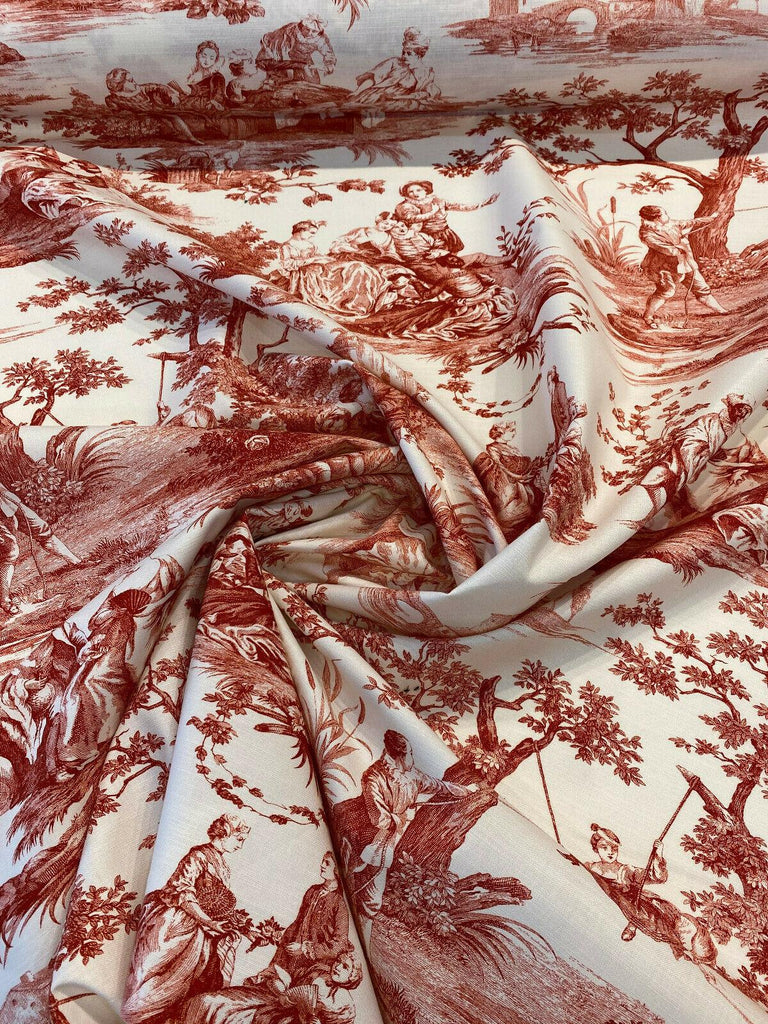 Waverly Toile Idyllic Days Red Amaryllis Fabric by the yard ...