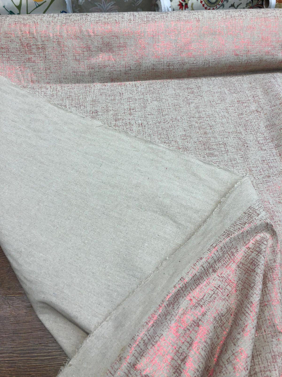 Sparkling Red Shimmer Drapery Upholstery linen Fabric by the yard ...
