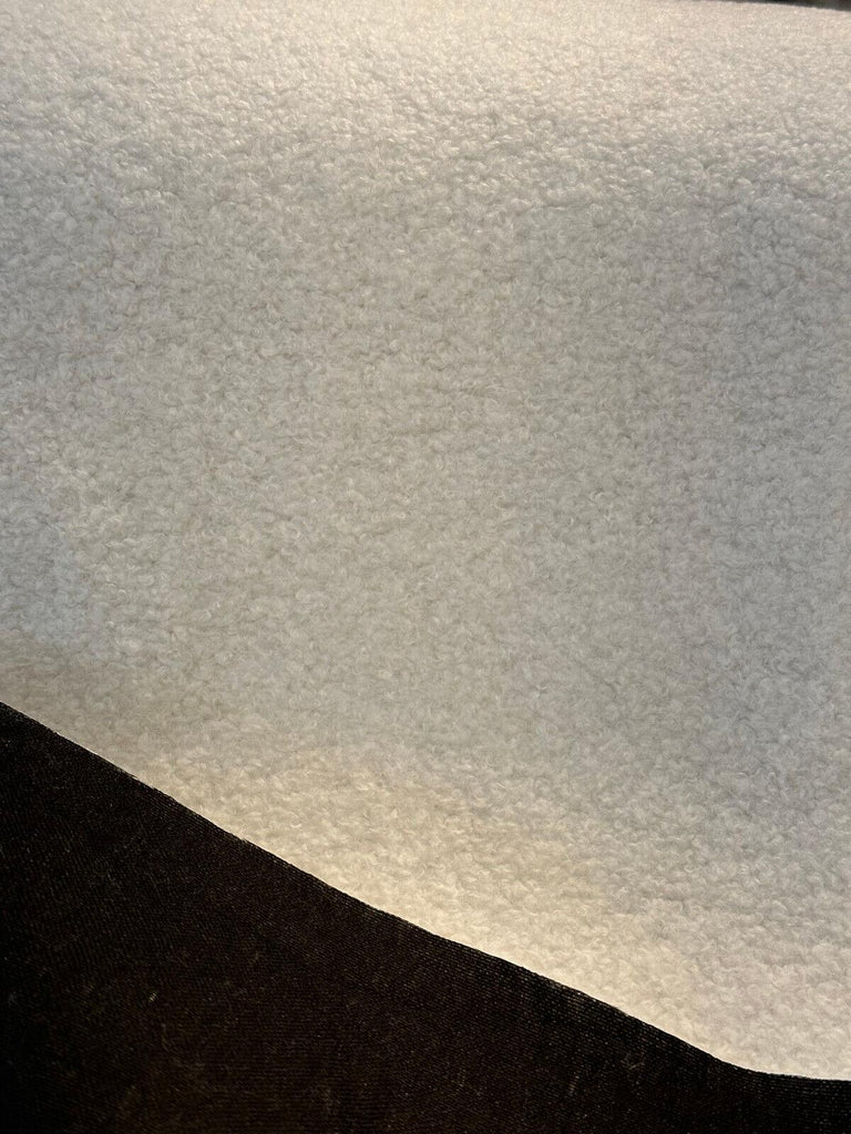 White Wooly Poodle Boucle Upholstery Fabric By The Yard – Affordable ...