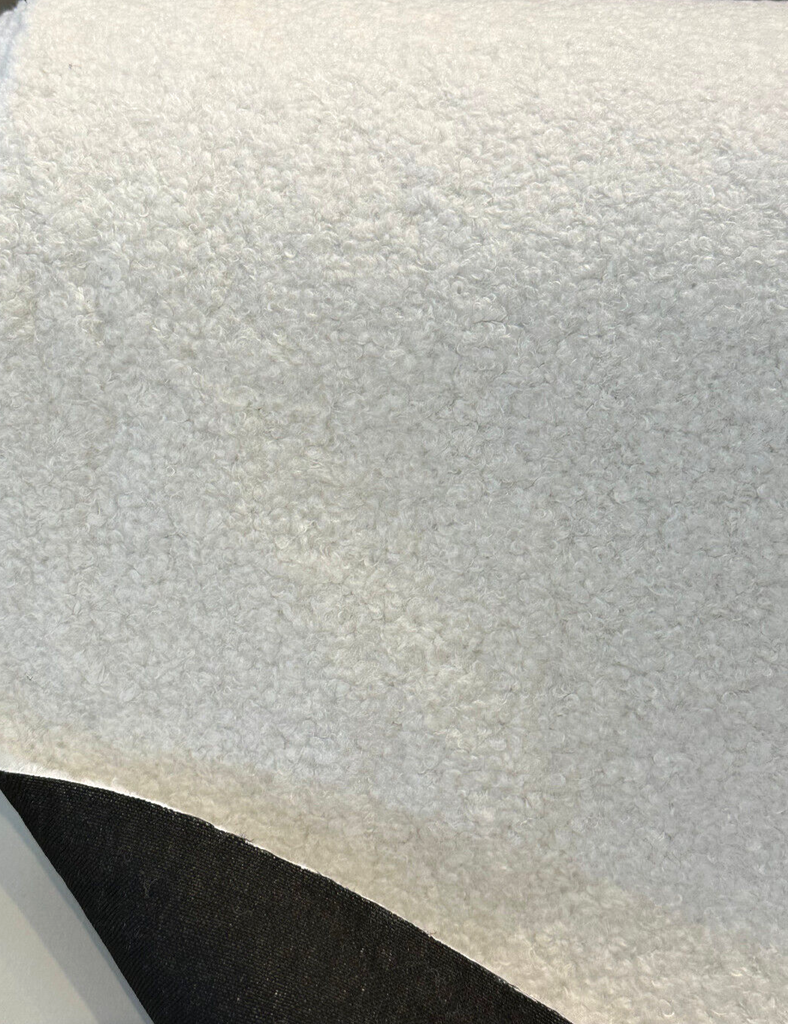 White Wooly Poodle Boucle Upholstery Fabric By The Yard – Affordable ...