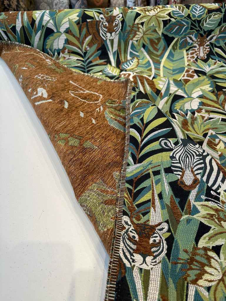 Upholstery Jungle Party Adumu Zebra Tiger Monkey Chenille Fabric ...