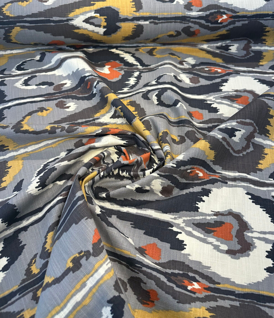 Robert Allen Ikat Bands Graystone Drapery Upholstery Fabric ...