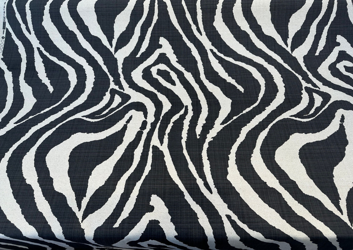 Sinkoku Zebra Black Linen Teflon Drapery Upholstery Fabric by the yard ...